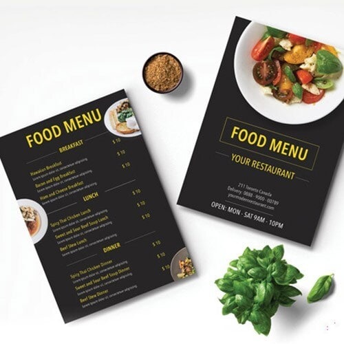 Custom Menu cards Printing | Angthing2Print