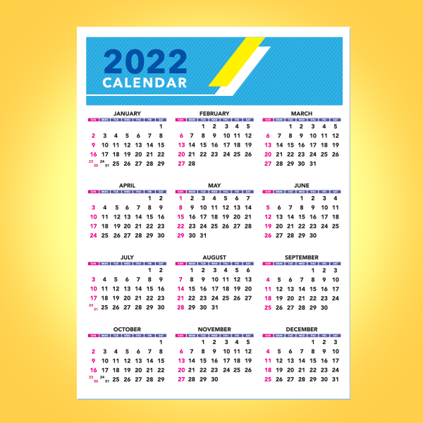 Wall Calendar (One Side) - Click to Print