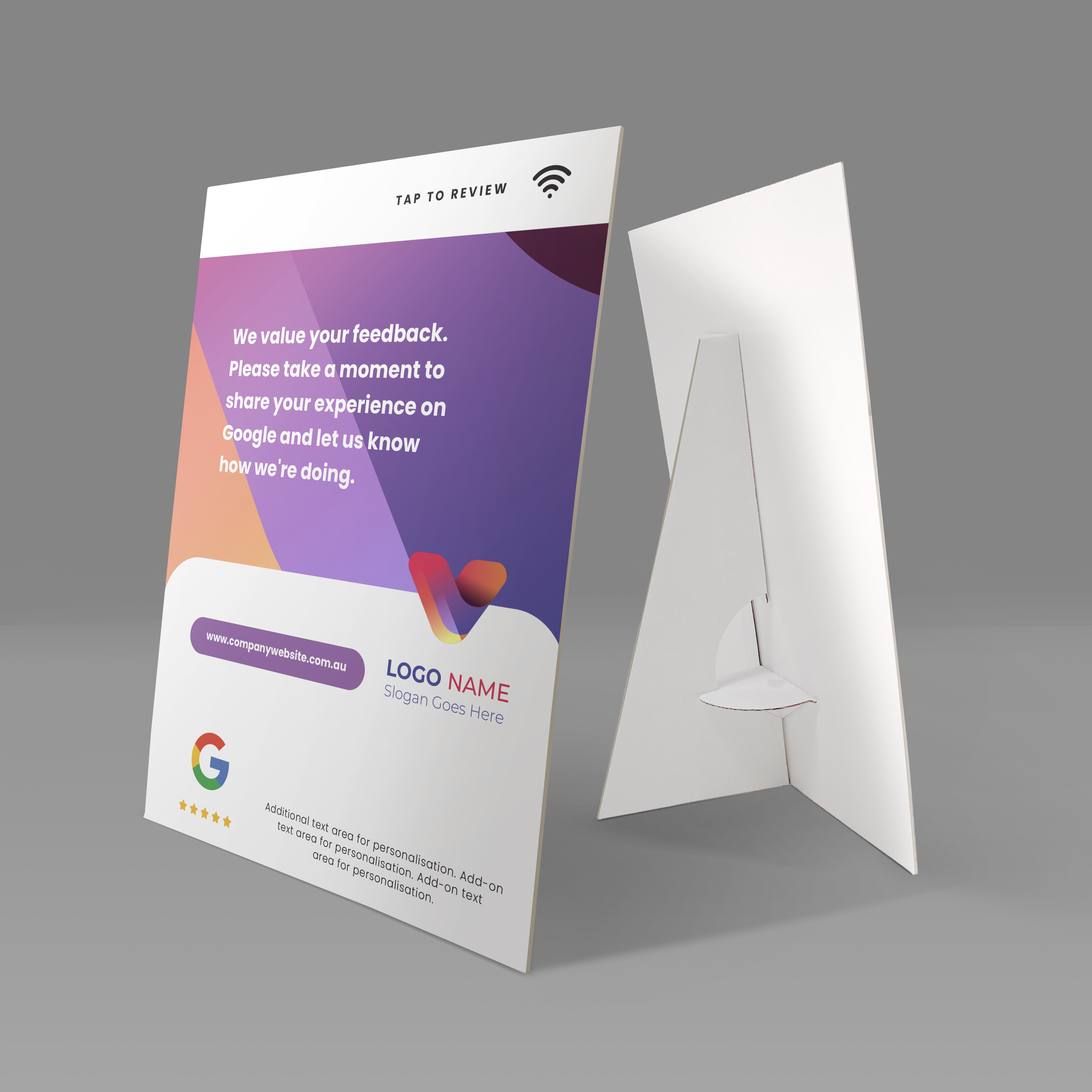 Explore Custom Custom Branded Google Review Counter Stand - Bold ...