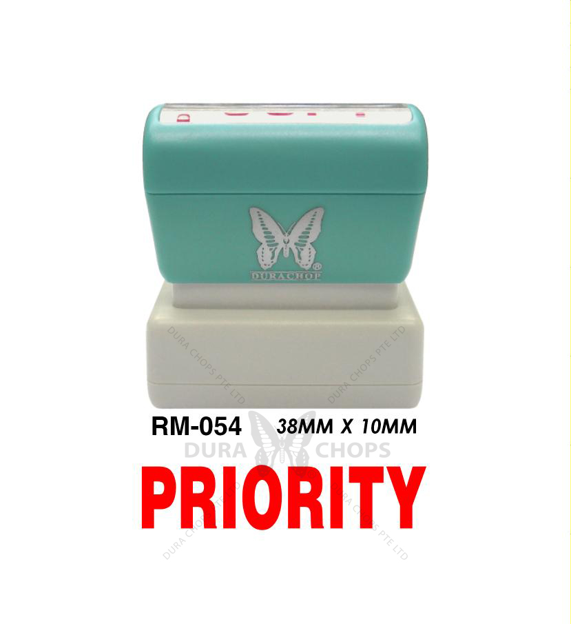 PRIORITY Ready Made Stamps 38 X 10mm | Refillable Ink - Dura Chops