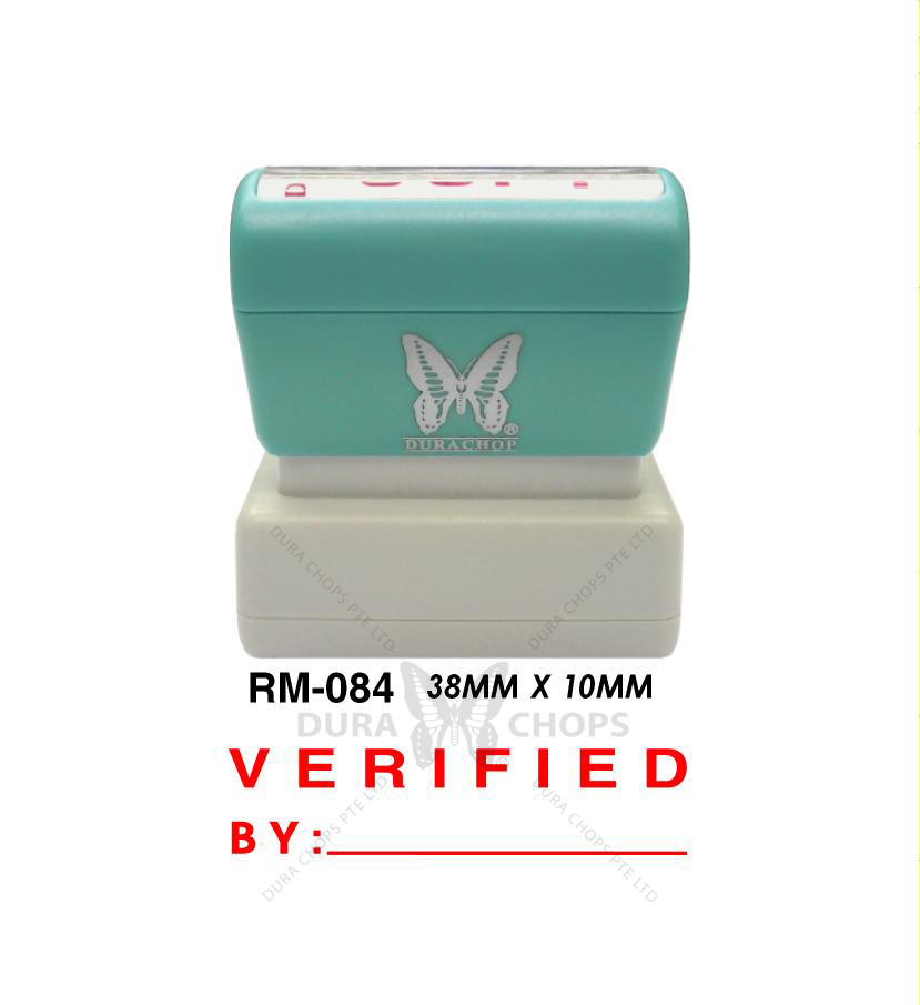 VERIFIED BY Ready Made Stamps | Refillable 38 X 10mm - Dura Chops