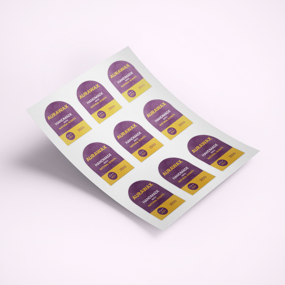 Arched Stickers | Gloss & Uncoated Adhesive
