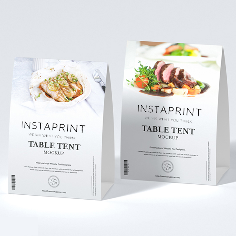 Two-Side Table Tent Card Printing in Dubai | Instaprint UAE