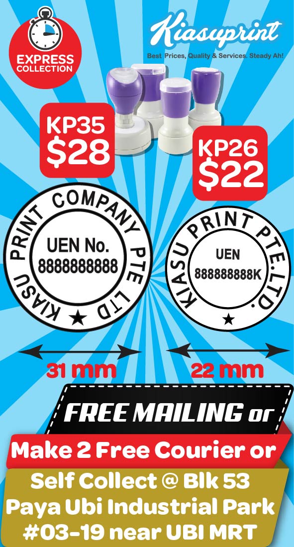 Instant & Customizable Round Self Inking Singapore Rubber Stamps & Chop ...