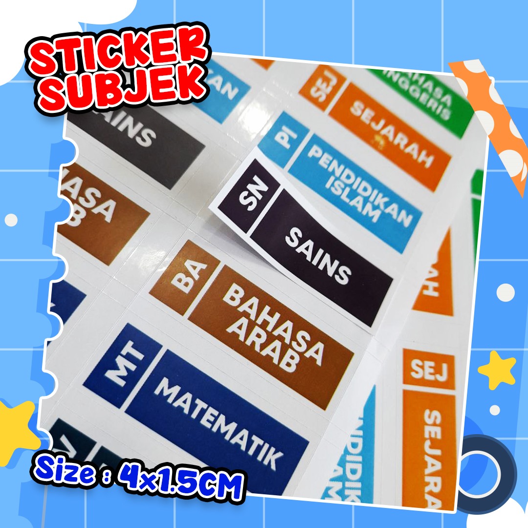 School Subject Sticker Label