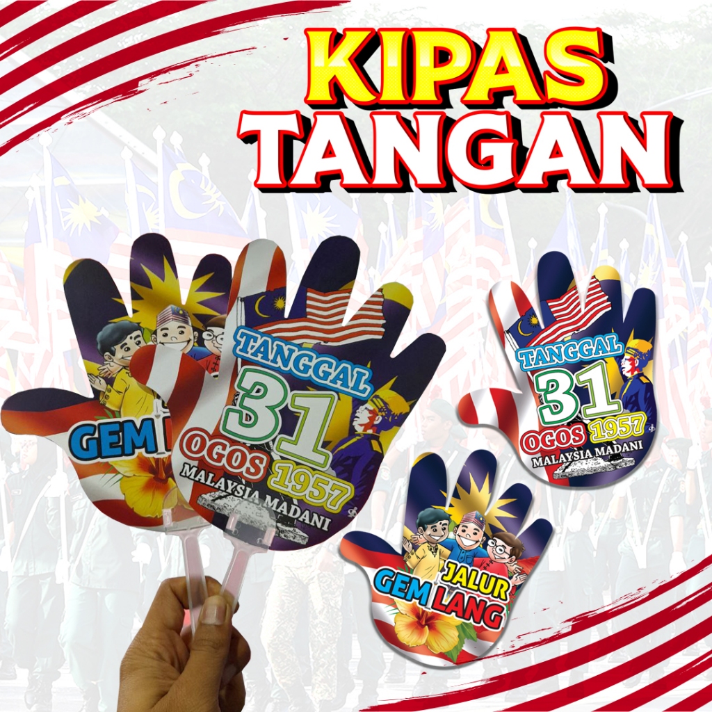 3 pcs Merdeka Malaysia Hand Fan