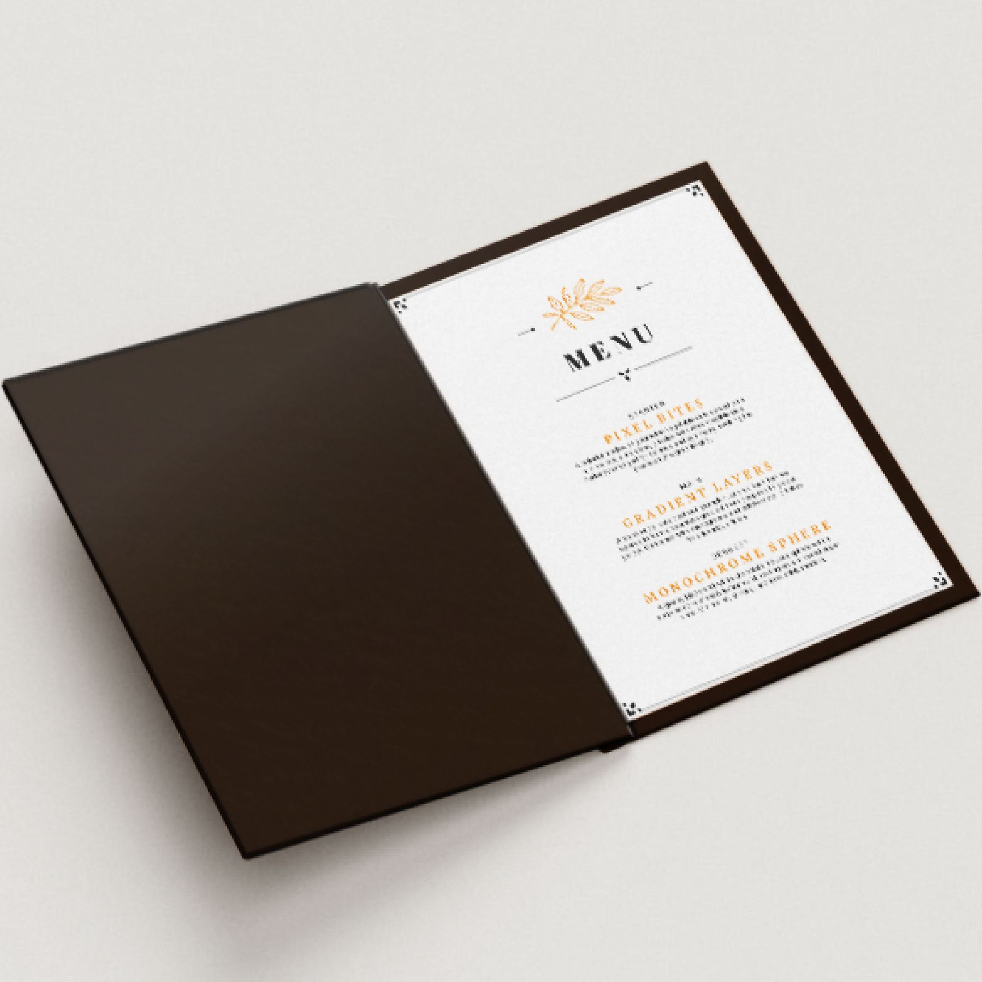 Hard Cover Menu - OnePrintStation Dot My Plt
