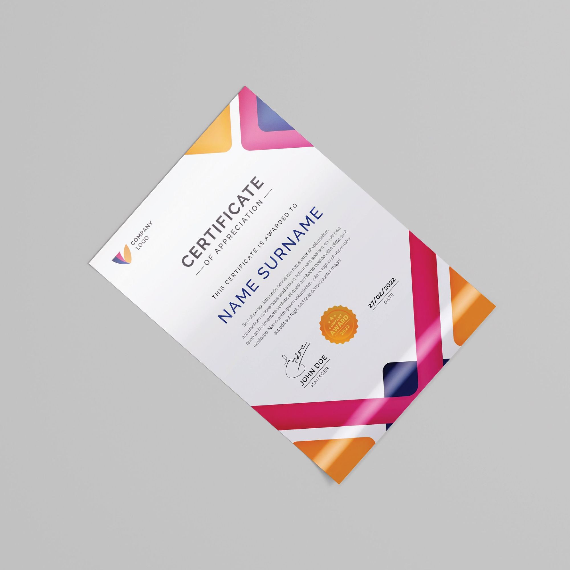 Certificate - OnePrintStation Dot My Plt