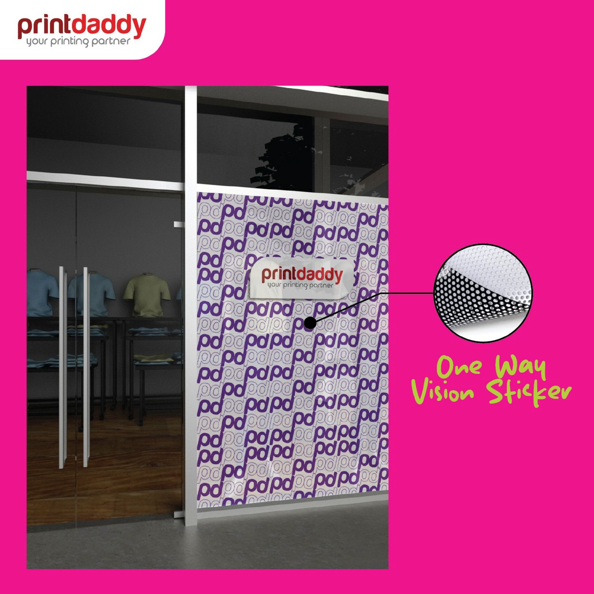 Printdaddy.my︱One Way Vision Window Sticker I Inkjet Printing