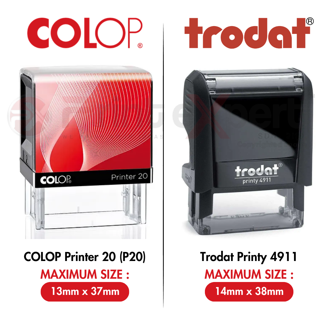 COLOP P20 (13mmx37mm) * TRODAT 4911 (14mmx38mm)