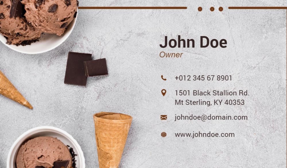 Spot UV Visiting Card Templates - Food & Beverage