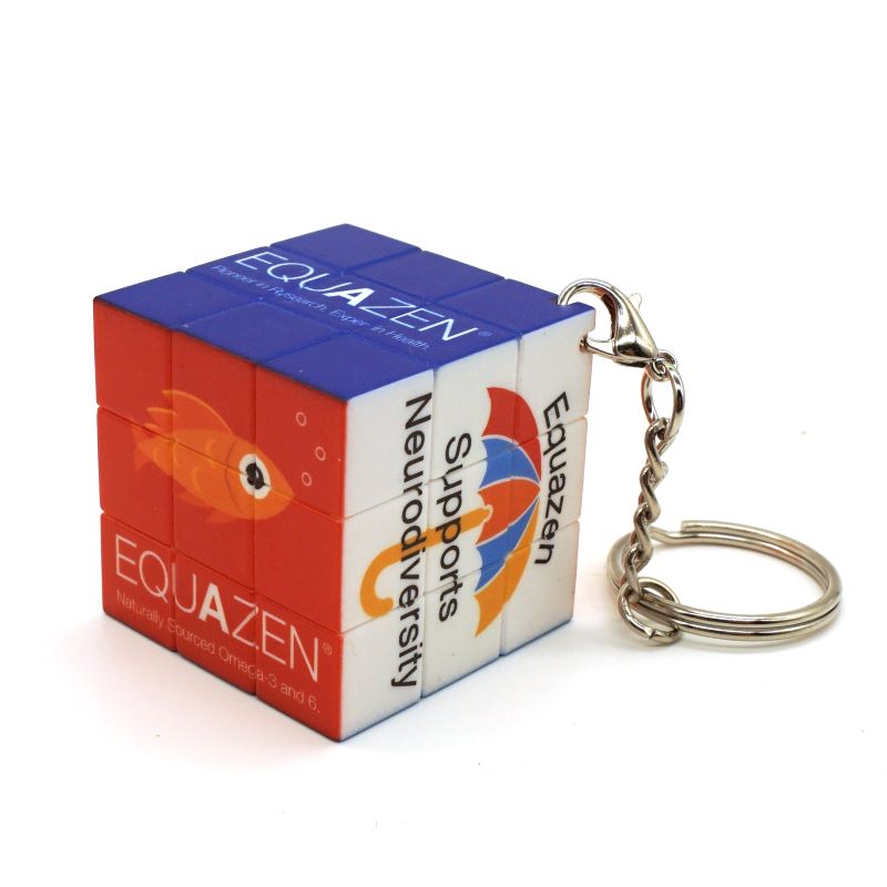 UV Printed Puzzle Twist Cube Keyring
