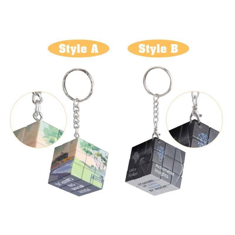 UV Printed Puzzle Twist Cube Keyring
