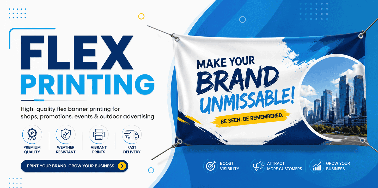 Flex Printing Services for Shops, Events & Business Branding | Tagsen