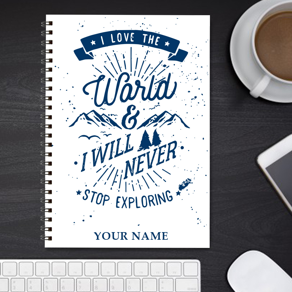 Personalised Notebook - World and I
